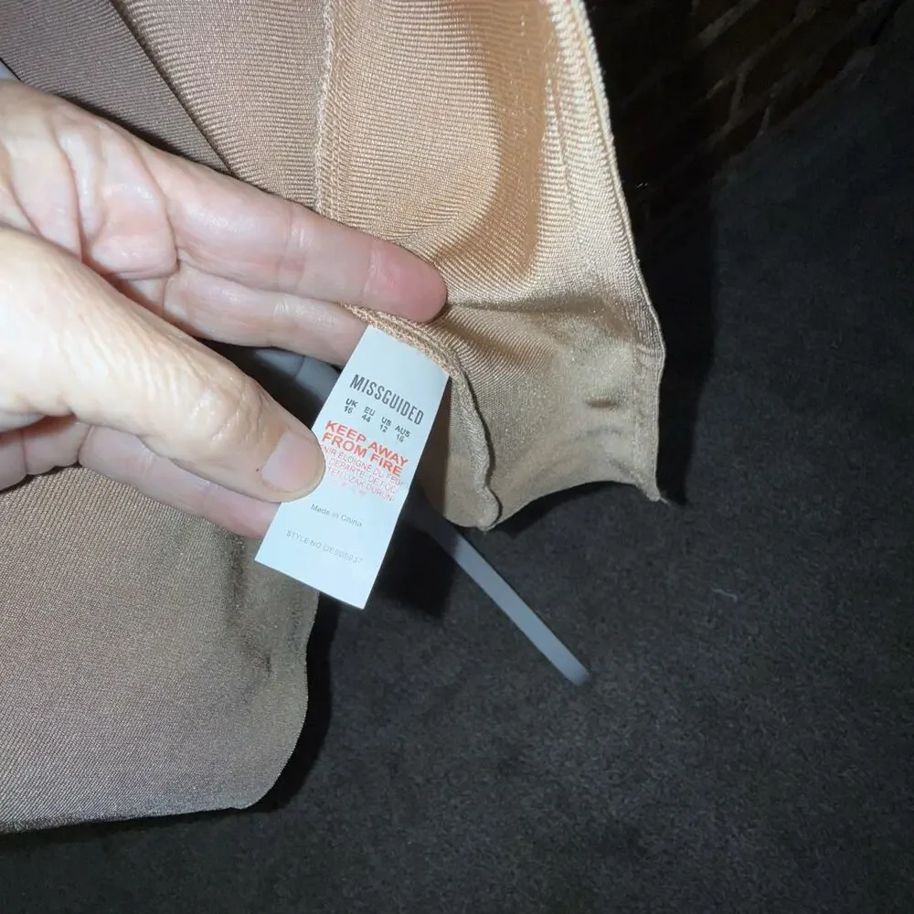 Missguided | Dresses | New Misguided Bandage Nude Champagne Sz 2 ...